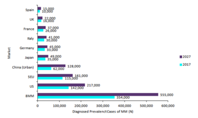 multiple myeloma incidence: global increase expected by 2027